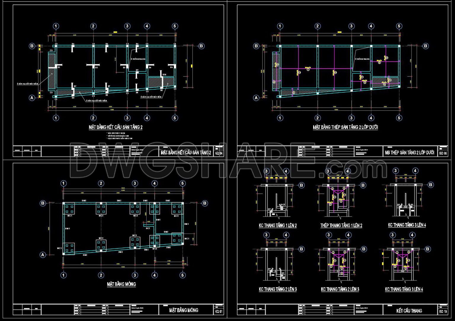 262. Structural Drawings Of 3-Story House A Complete Project 6.2m x 14 ...