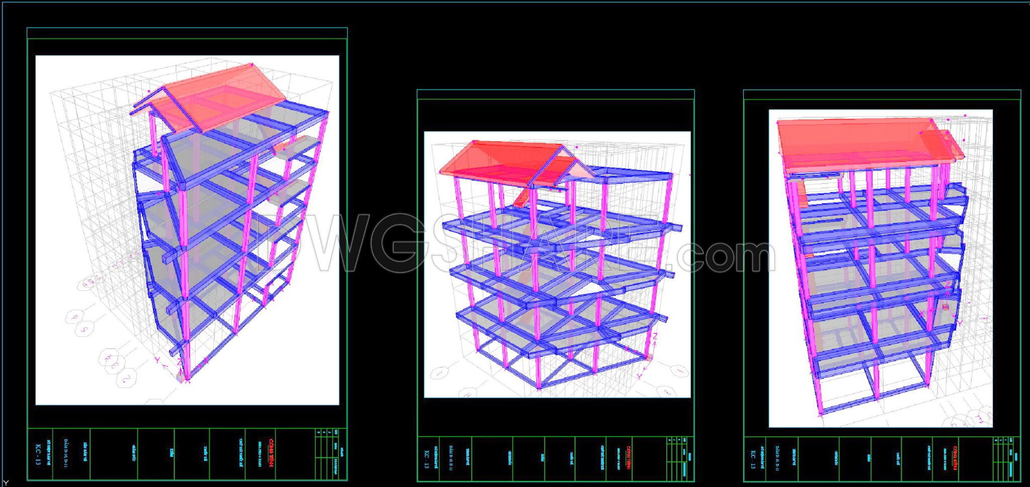 263. Structural Drawings Of 4-Story House A Complete Project 7.6m x 11 ...