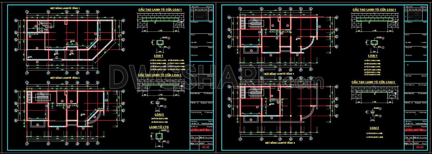 265. Structural Drawings Of 4-Story House A Complete Project 5.7m x 13 ...