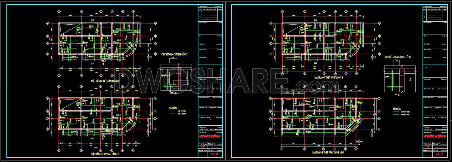 265. Structural Drawings Of 4-Story House A Complete Project 5.7m x 13 ...