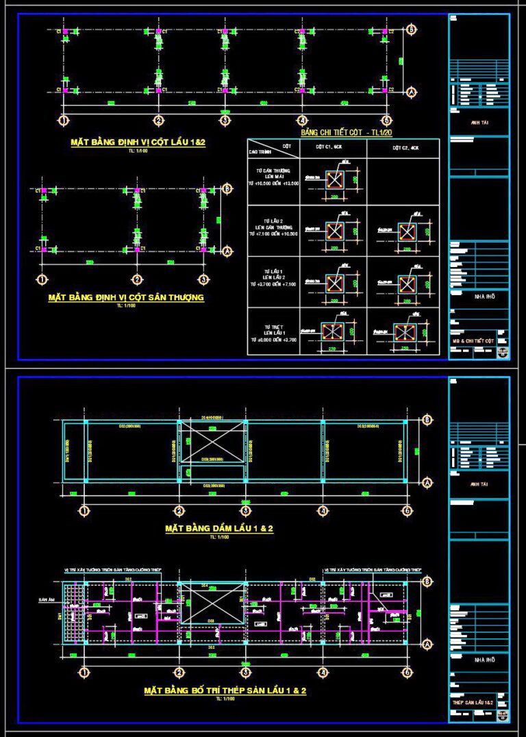 266. Structural Drawings Of 3-Story House A Complete Project 3.5m x 18m ...