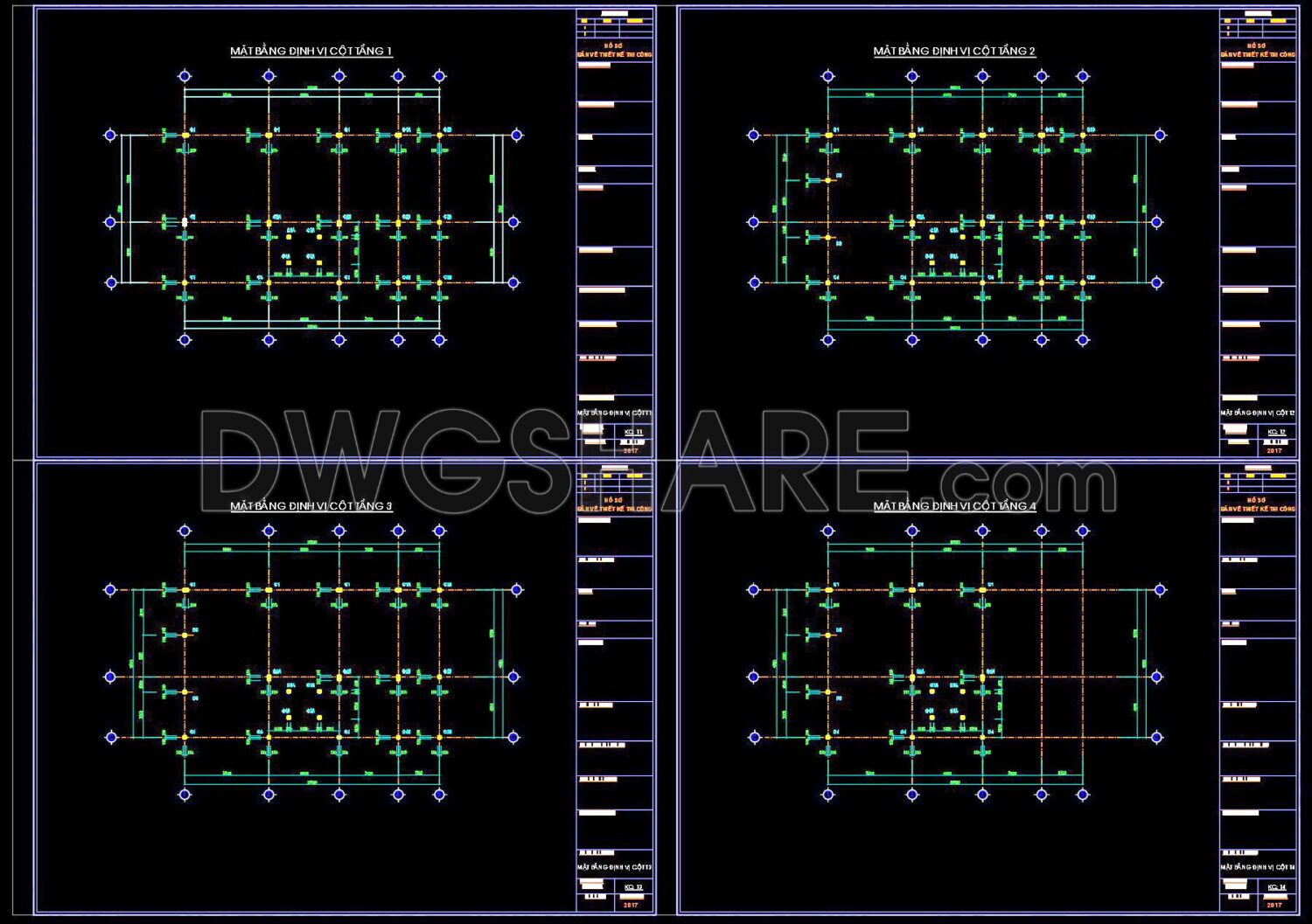 267. Structural Drawings Of 4-Story House A Complete Project 9.7m x 16 ...