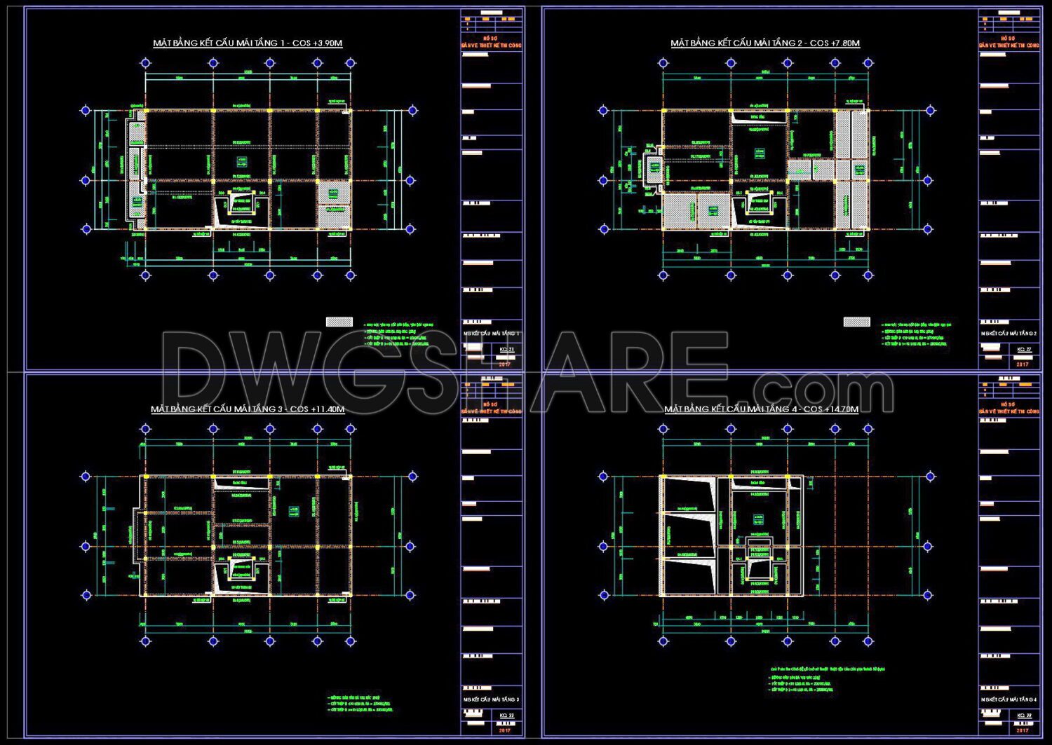 267. Structural Drawings Of 4-Story House A Complete Project 9.7m x 16 ...