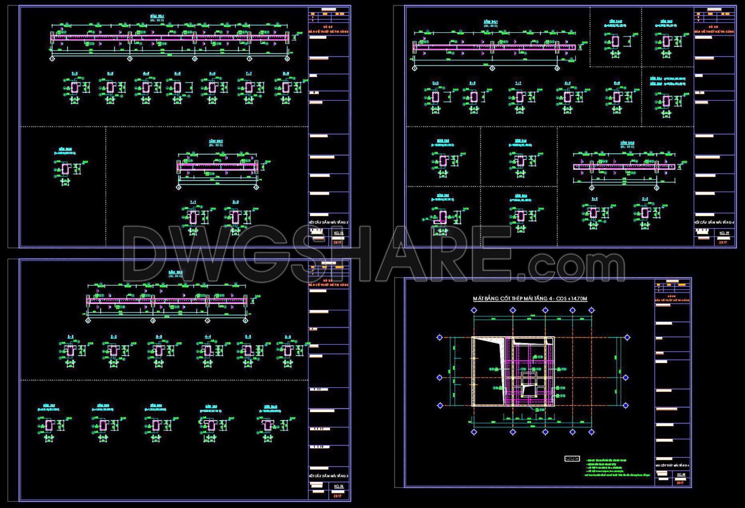 267. Structural Drawings Of 4-Story House A Complete Project 9.7m x 16 ...