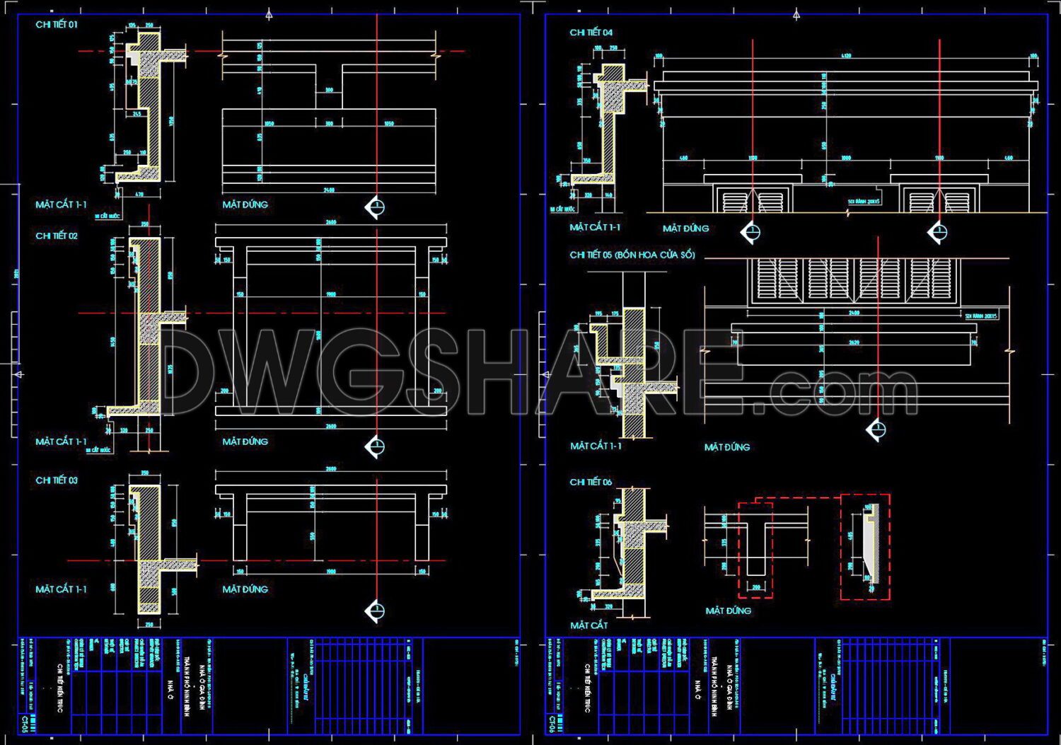 345. Detailed architectural CAD drawings of the facade, balcony ...