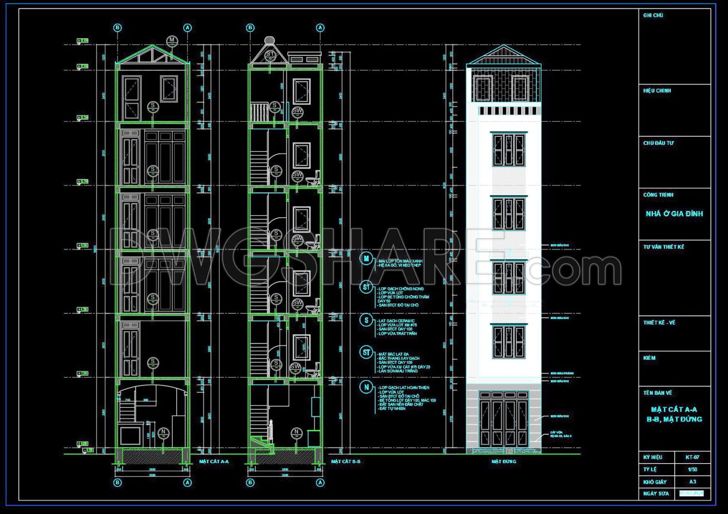 367. Download CAD Design Drawings for a 7-Story House with Dimensions 3 ...