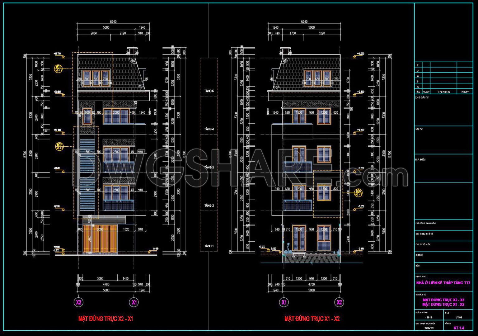 376. Download CAD Design Drawings for a 5-Story House with Dimensions ...