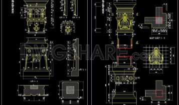 26.Circular Stadium Layout and Section CAD