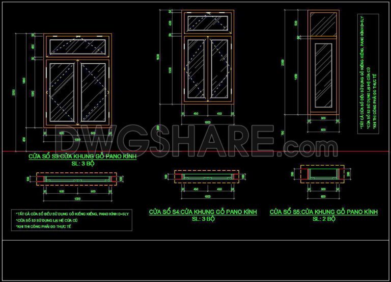 563. Detailed CAD Drawings Of Doors, Windows For Download