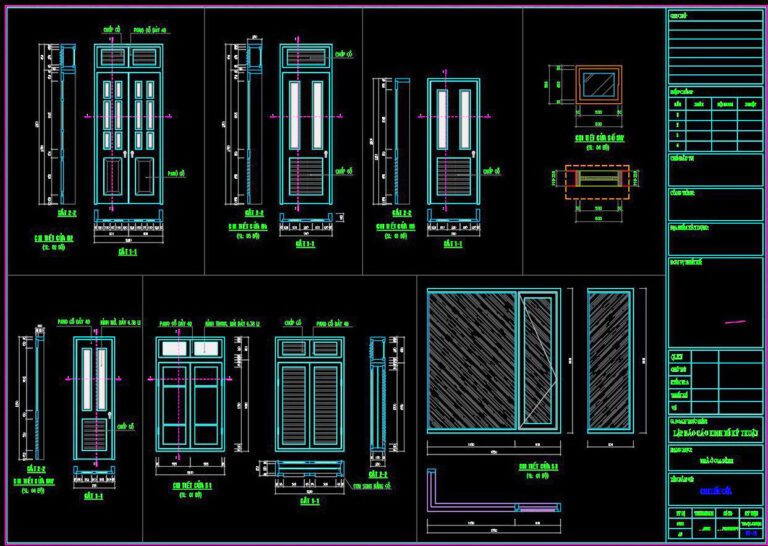 596. Detailed CAD Drawings Of Doors, Windows For Download