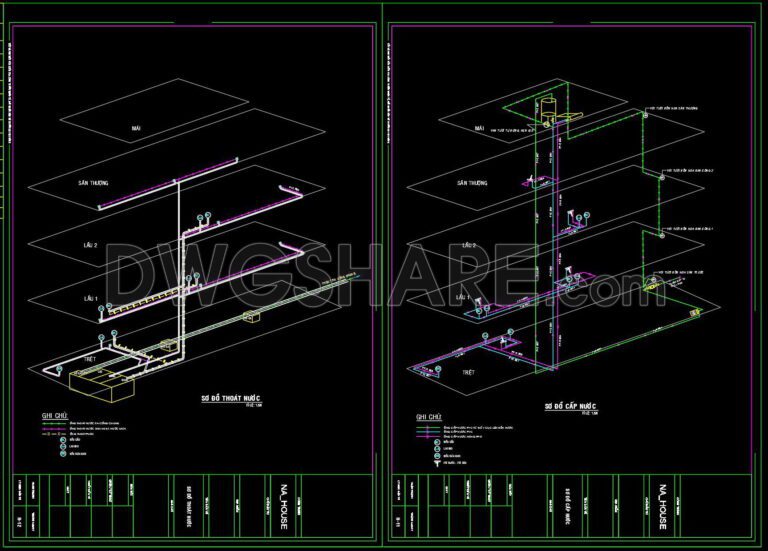 103. CAD drawings detailing the design of water supply and drainage ...
