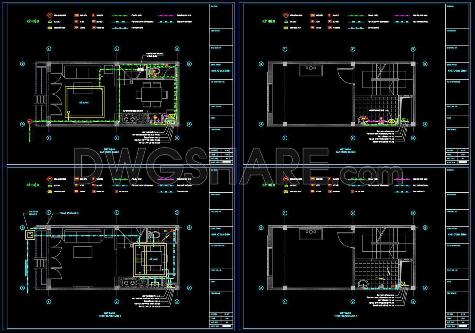 105. CAD drawings detailing the design of water supply and drainage ...
