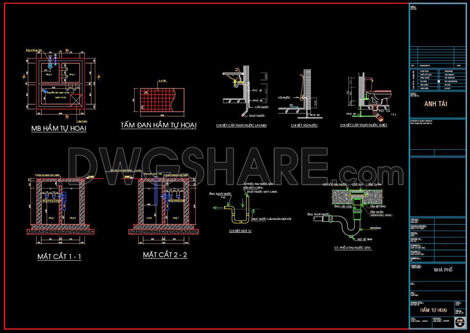 106. CAD drawings detailing the design of water supply and drainage ...