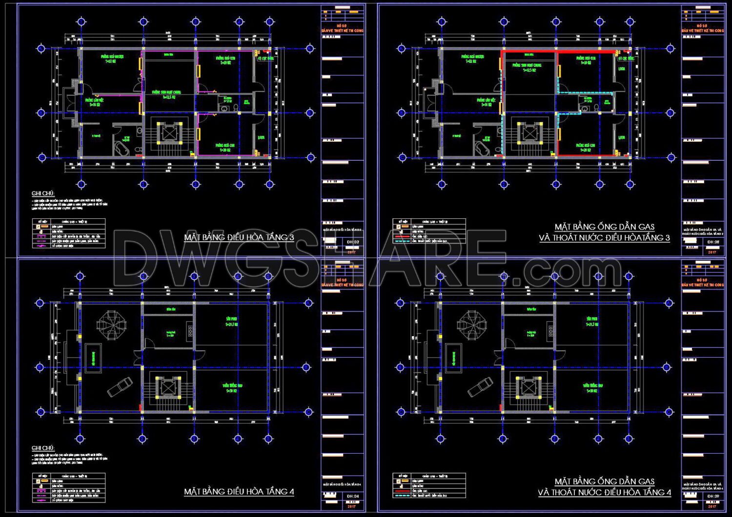 108. CAD drawings for detailed electrical designs for a 5-story townhouse