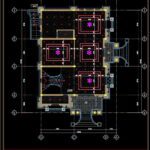 137. Detailed CAD drawings for the ceiling layout design of a 3-story ...