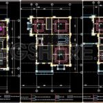 138. Detailed CAD drawings for the ceiling layout design of a 3-story ...
