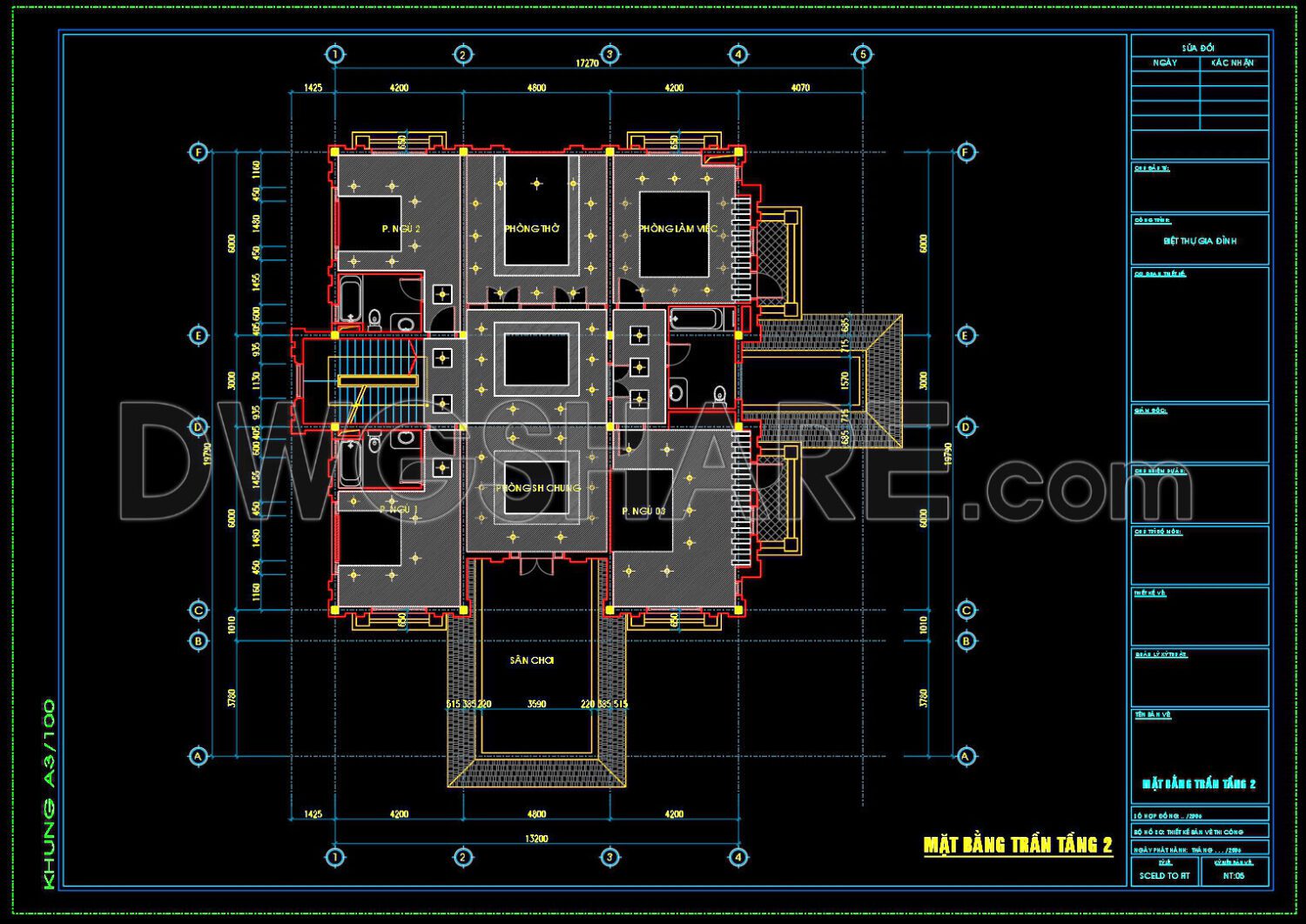 140. Detailed CAD drawings for the ceiling layout design of a 3-story ...