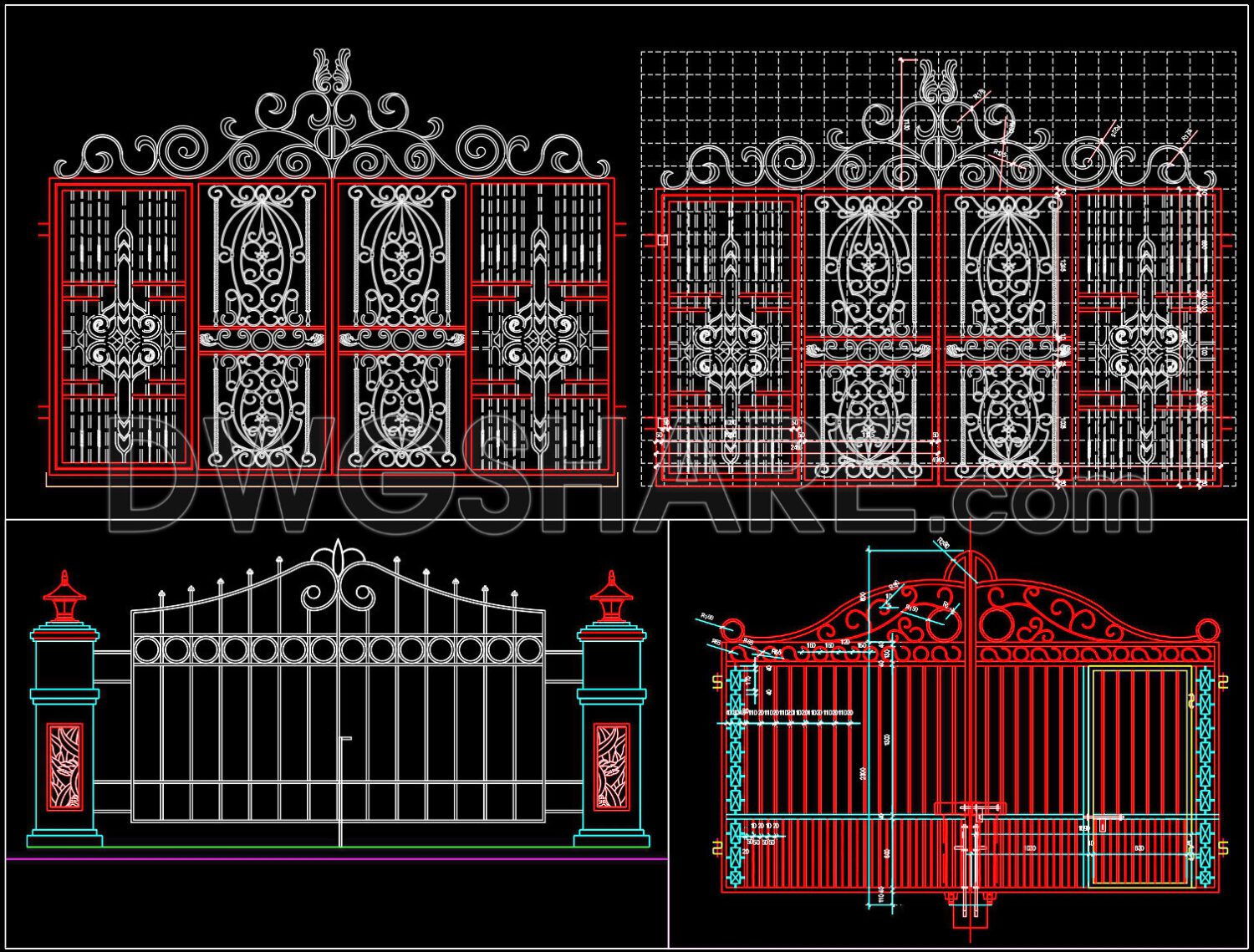 160. CAD drawings detailing gates available for download