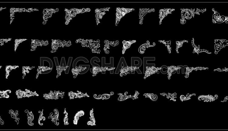179. Free CAD Blocks Decorative Corners Design Elements - Free Cad ...