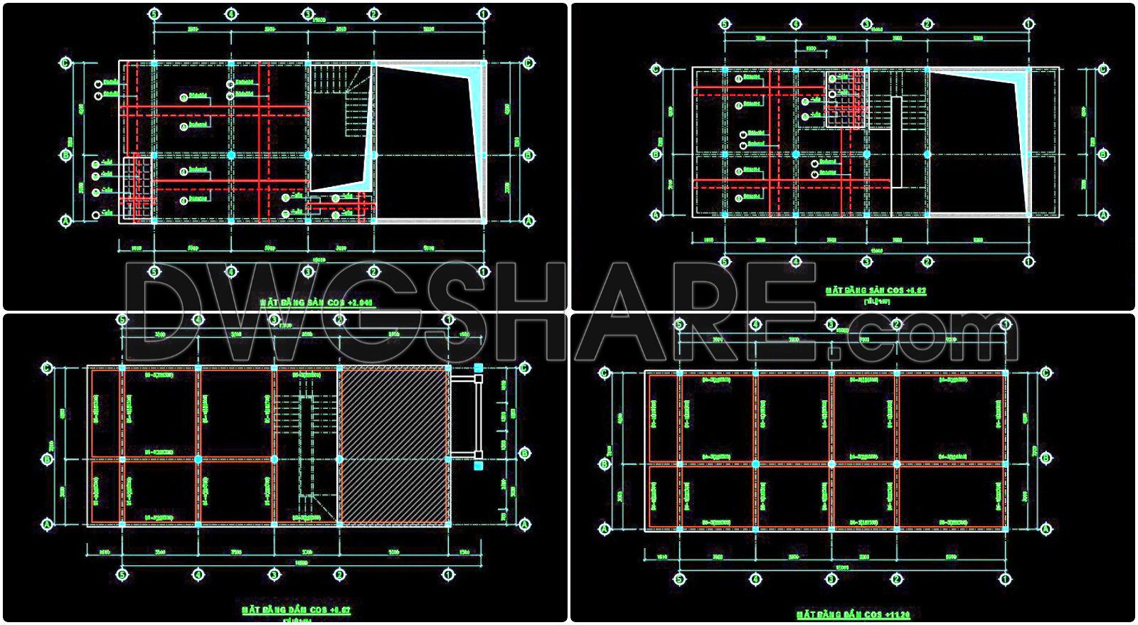 268. Structural Drawings Of 4-Story House A Complete Project 7.2m x 18m ...