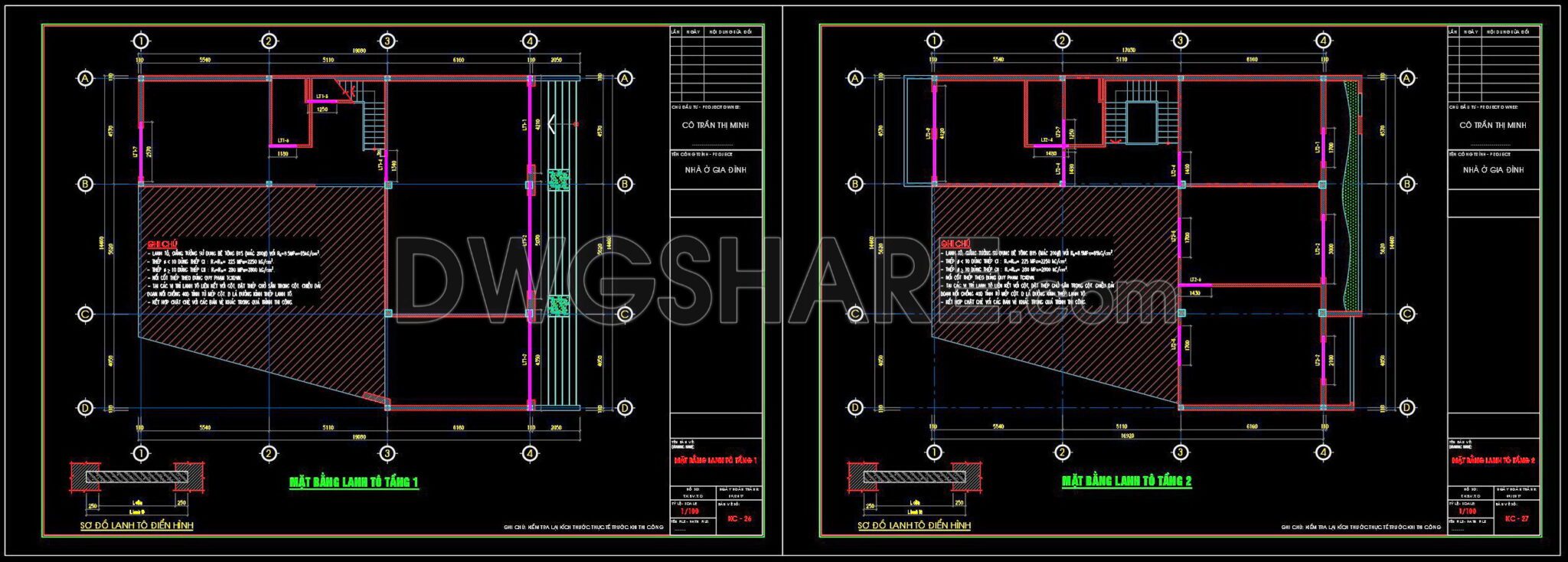 271. Structural Drawings Of 3-Story House A Complete Project 14.2m x 19 ...
