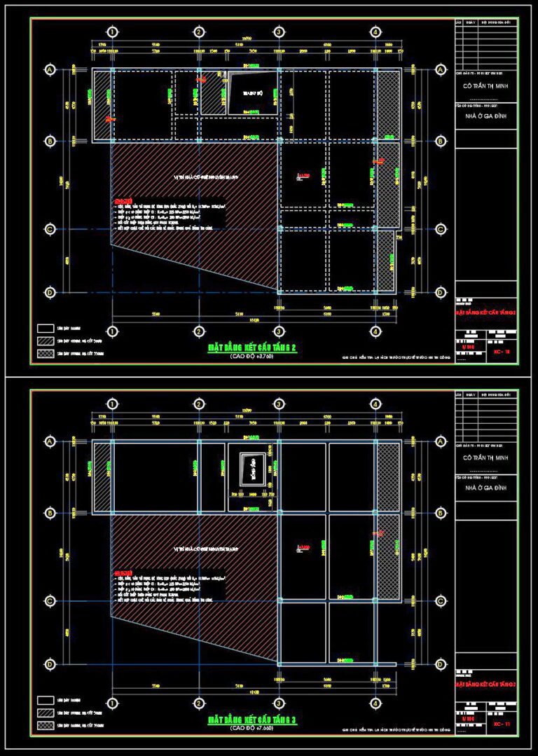 271. Structural Drawings Of 3-Story House A Complete Project 14.2m x 19 ...