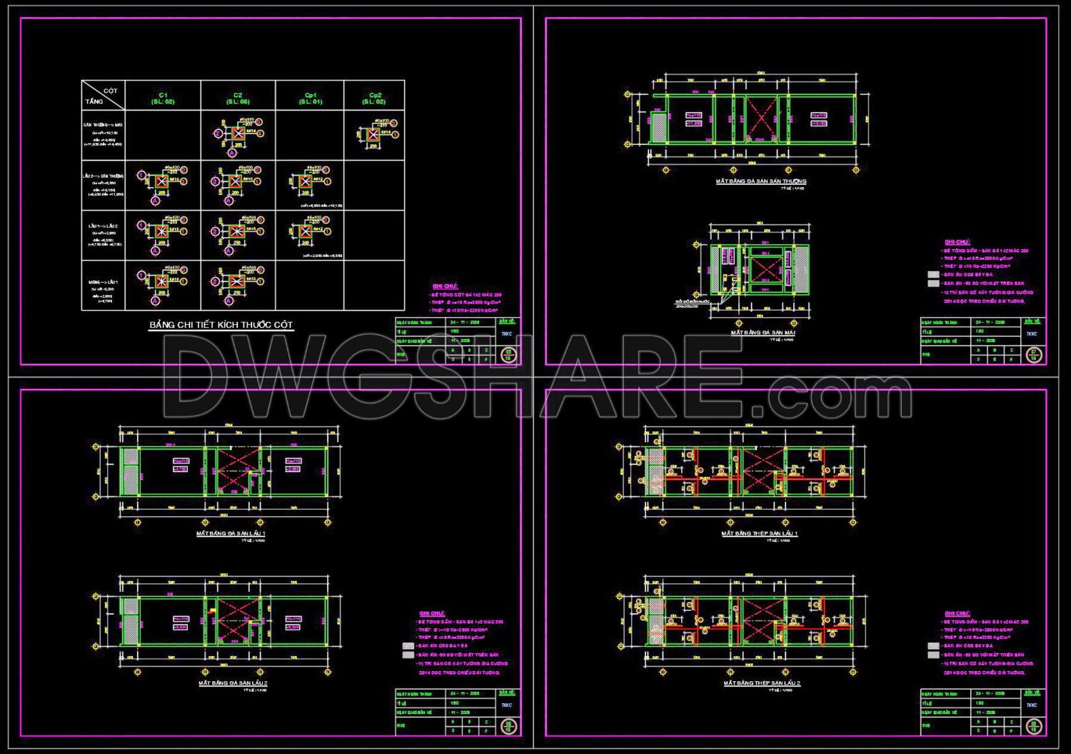 273. Structural Drawings Of 3-Story House A Complete Project 4m x 16.6m ...