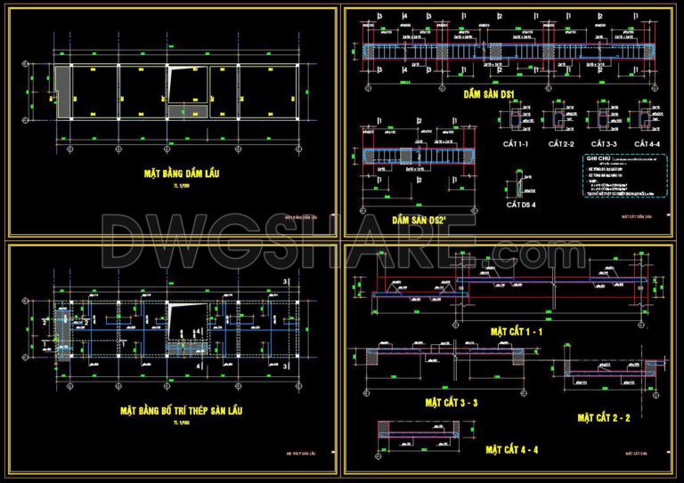 274. Structural Drawings Of 2-Story House A Complete Project 4.2m x 18m ...