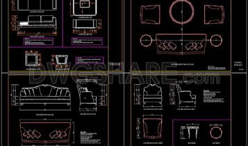 13. Free CAD Drawing Modern Sectional Sofa