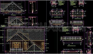 78.Flag Pole Elevation and Sections Details Autocad file