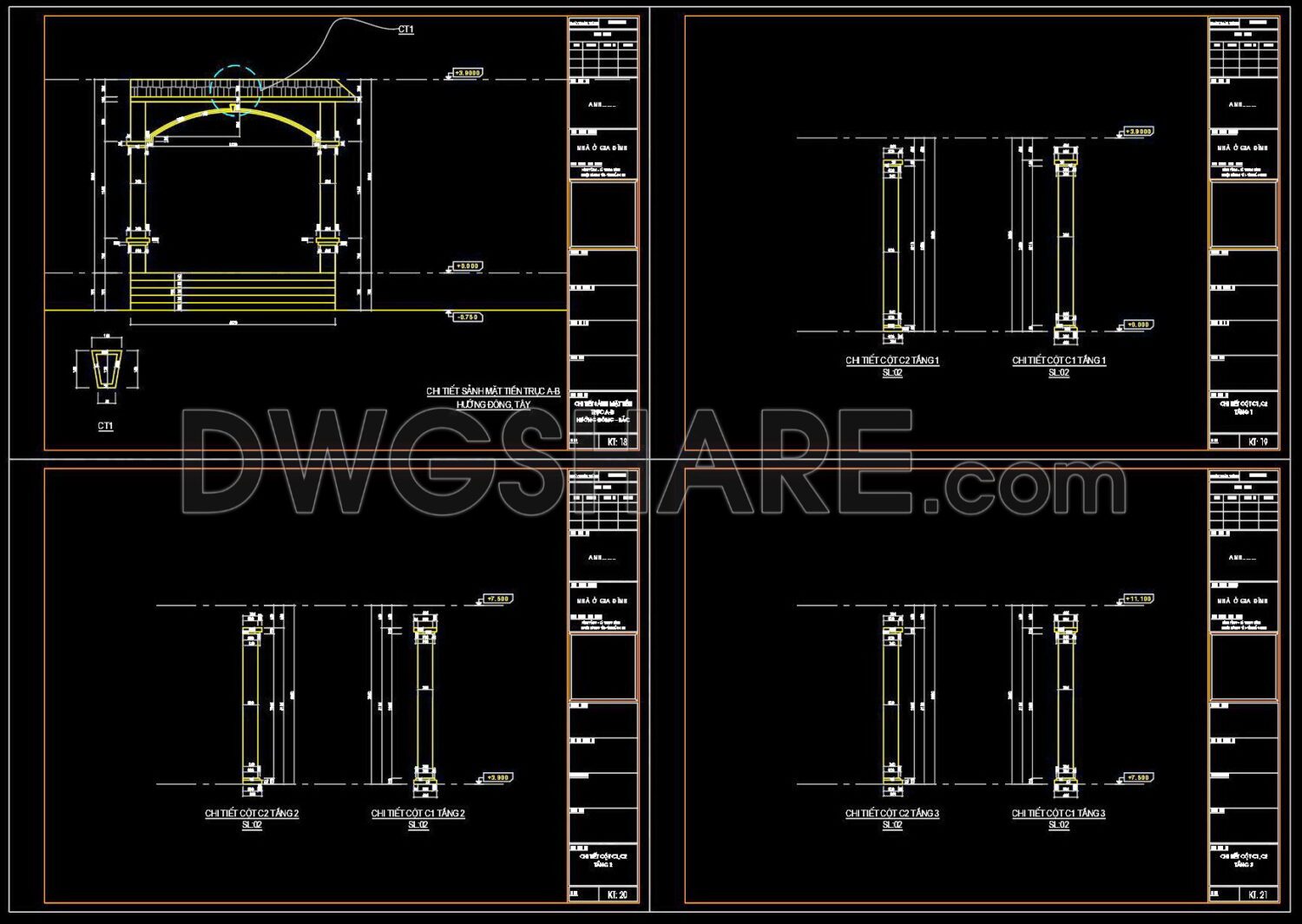 355. Free download of CAD drawings for architectural elevation details ...