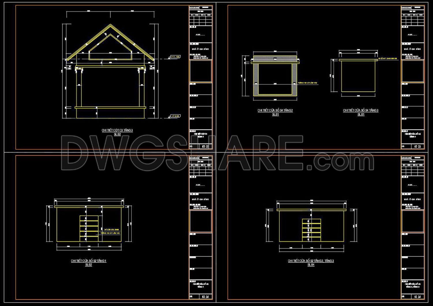 355. Free download of CAD drawings for architectural elevation details ...