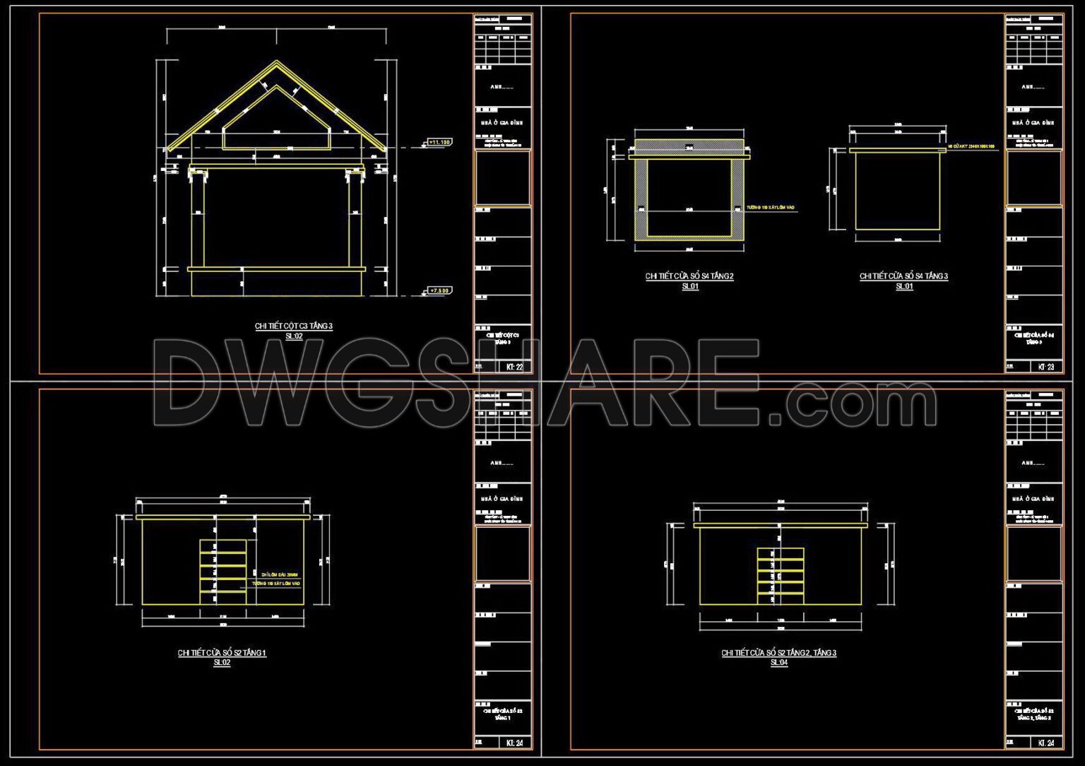 355. Free download of CAD drawings for architectural elevation details ...