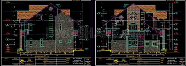 389. Download CAD Design Drawings for a 3-Story House with Dimensions ...