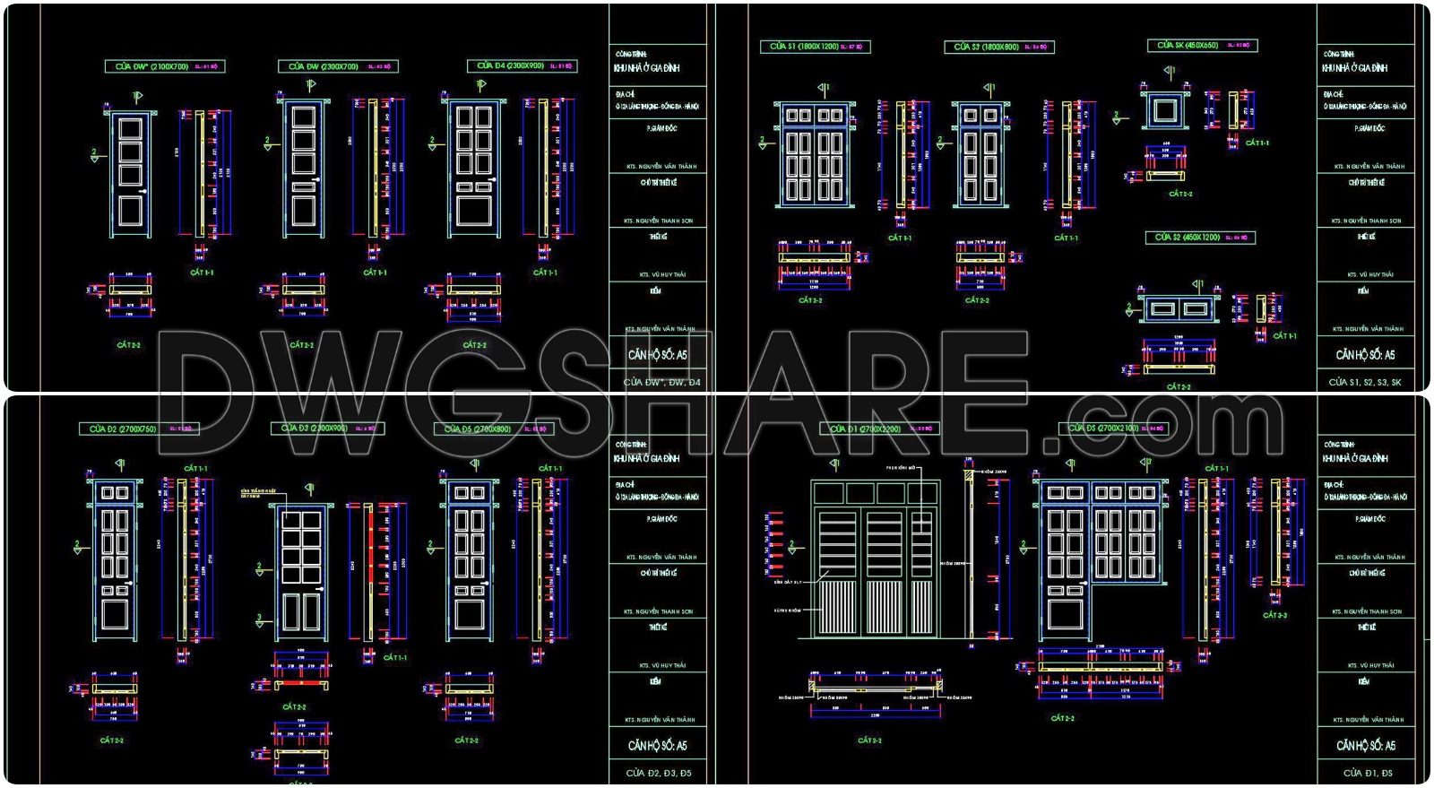 606. Detailed CAD Drawings Of Doors, Windows For Download