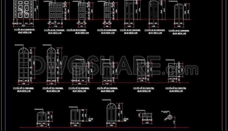 608. Detailed CAD Drawings Of Doors, Windows For Download - Free Cad ...