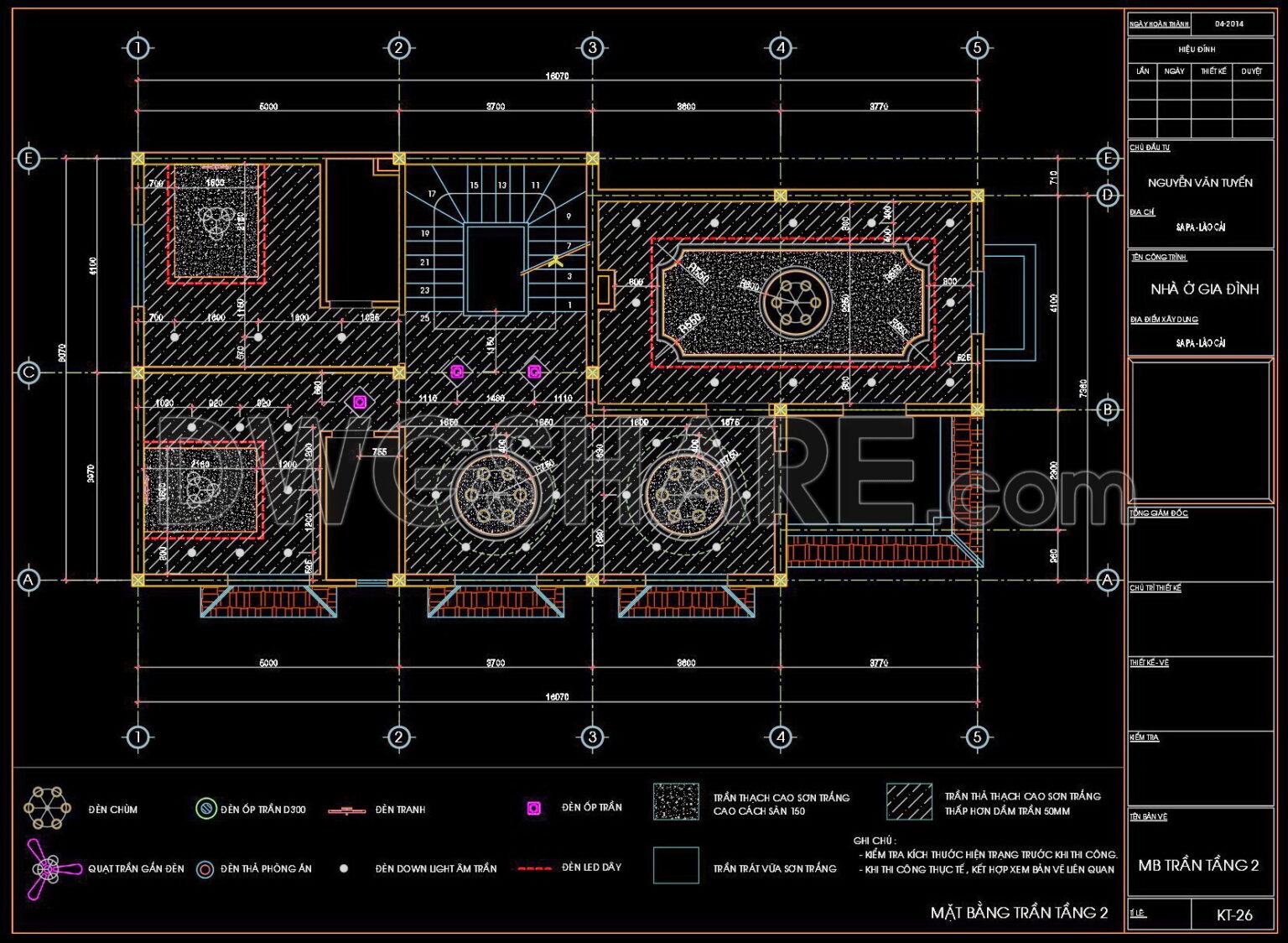 150. Detailed CAD drawings for the ceiling layout design of a 3-story ...