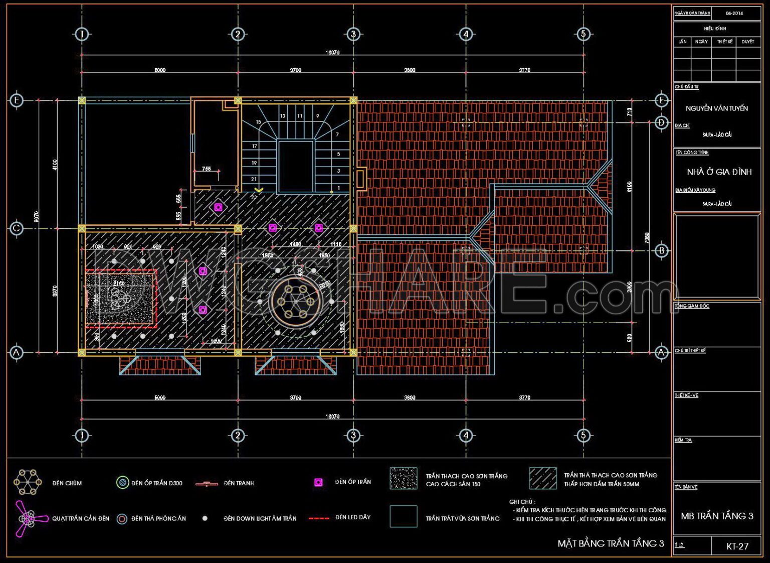 150. Detailed CAD drawings for the ceiling layout design of a 3-story ...