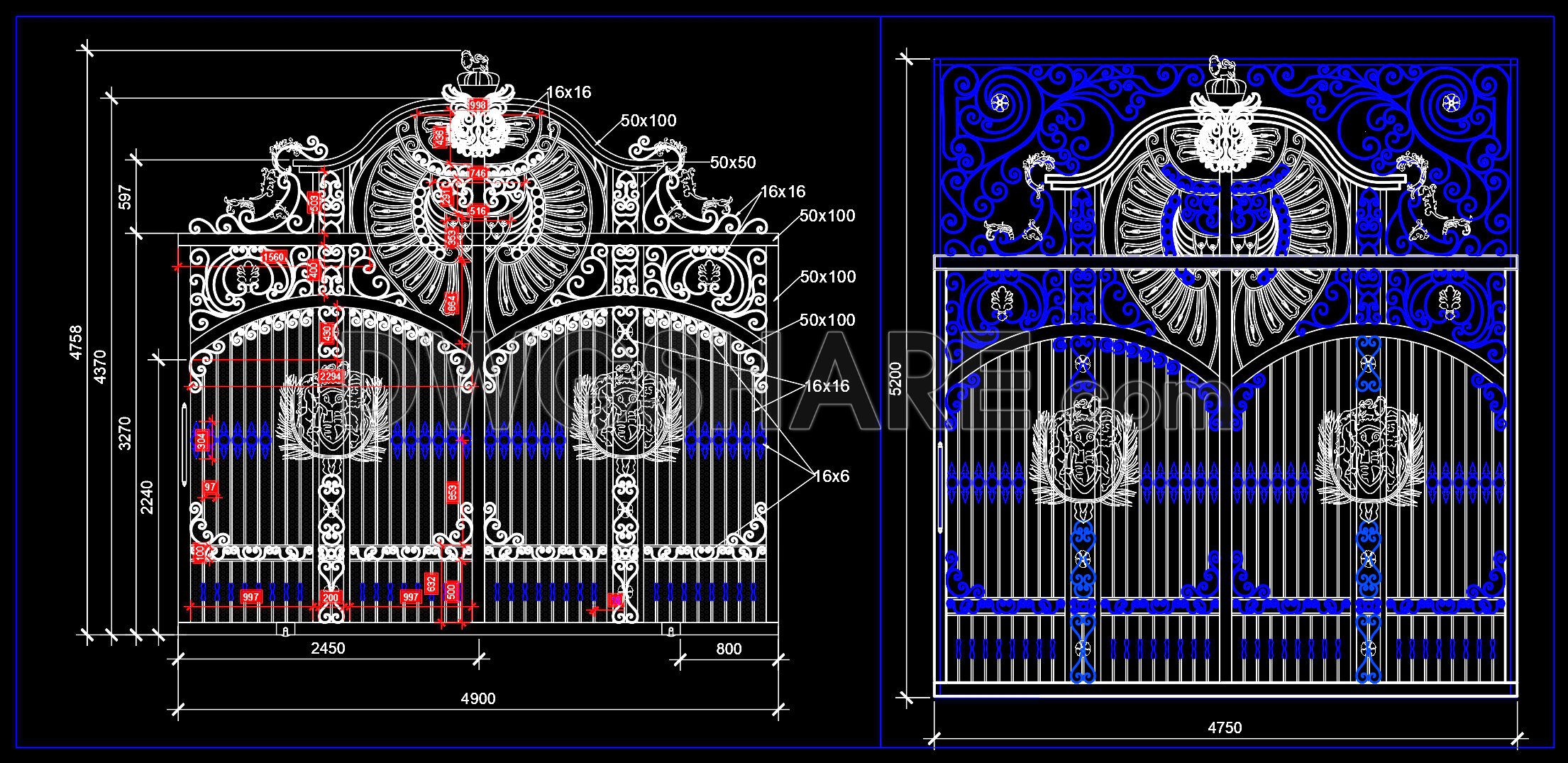 177. CAD drawings detailing gates available for download