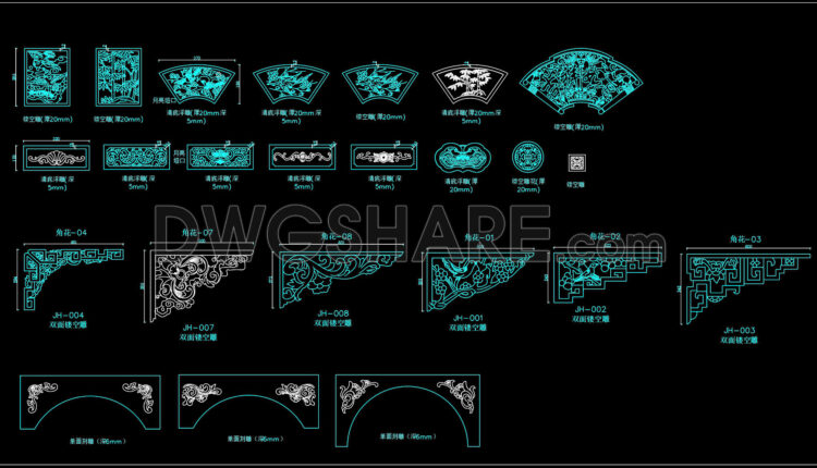 182. Free Download Of Decorative Pattern Design Cad Blocks (2) - Free ...