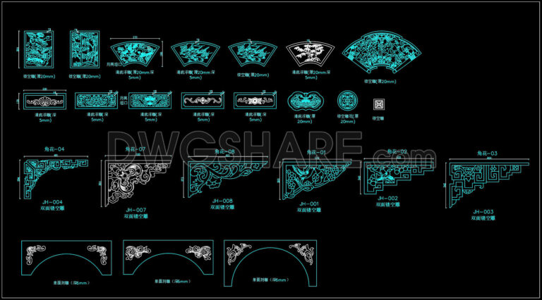 182. Free Download of Decorative Pattern Design CAD Blocks