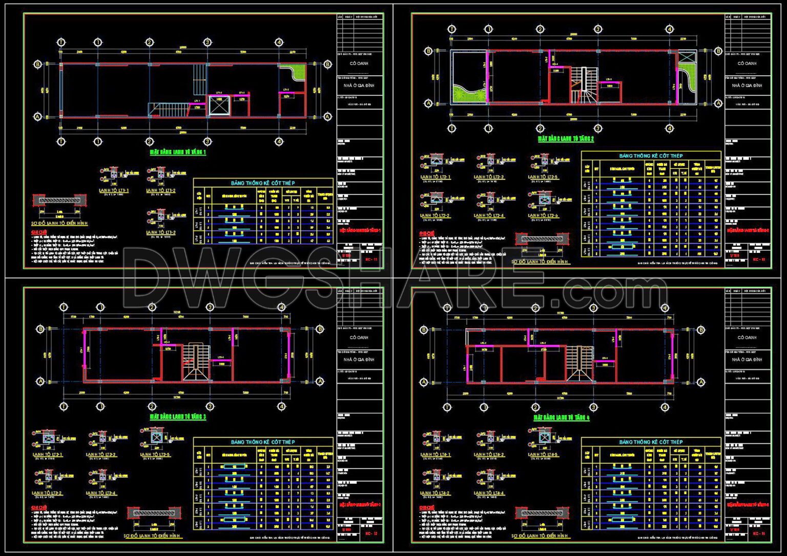 281. Structural Drawings Of 5-Story House A Complete Project 4.4m x 19 ...