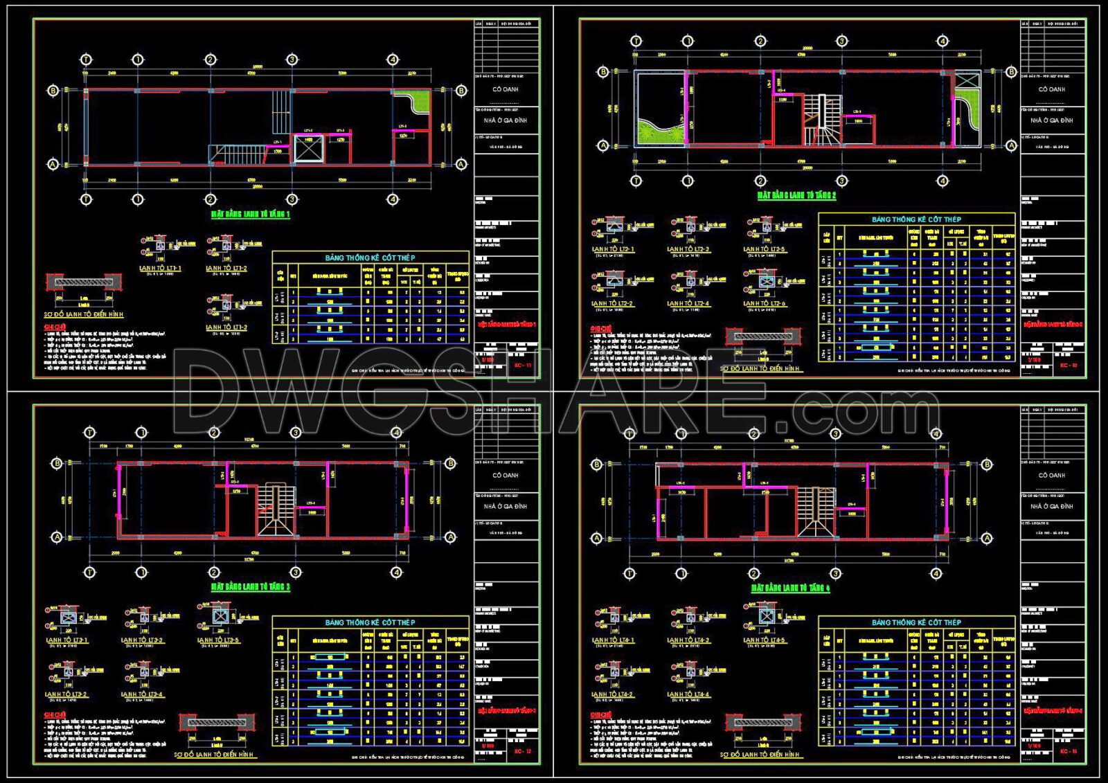 281. Structural Drawings Of 5-Story House A Complete Project 4.4m x 19 ...