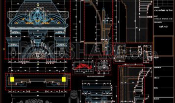 Autocad Drawings Of 3-Story Classical House 11.1m x14.7m For Download