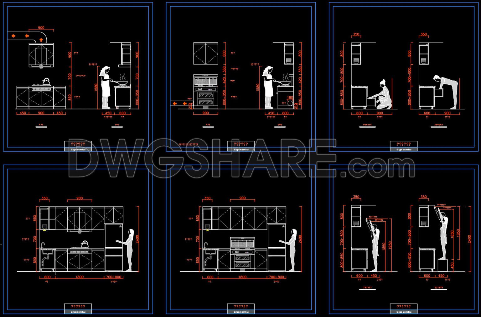 54. Download CAD Dynamic Blocks Library for Kitchens
