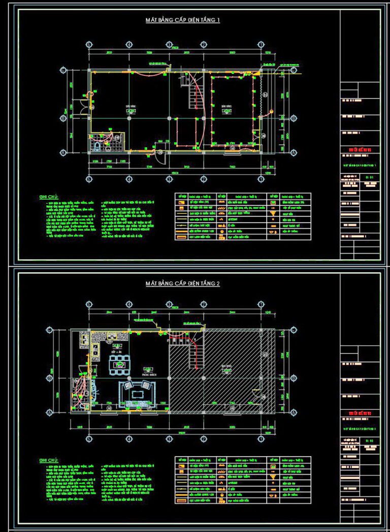 112. CAD drawings for detailed electrical designs for a 5-story townhouse