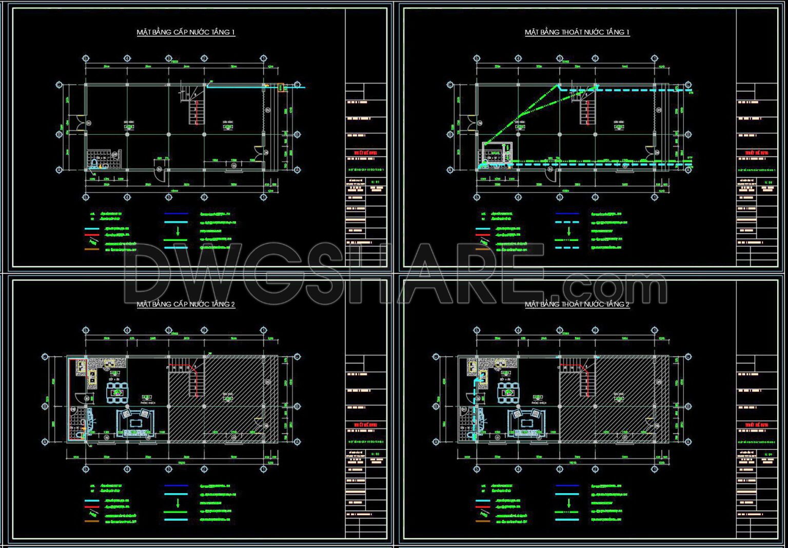 113. CAD drawings detailing the design of water supply and drainage ...