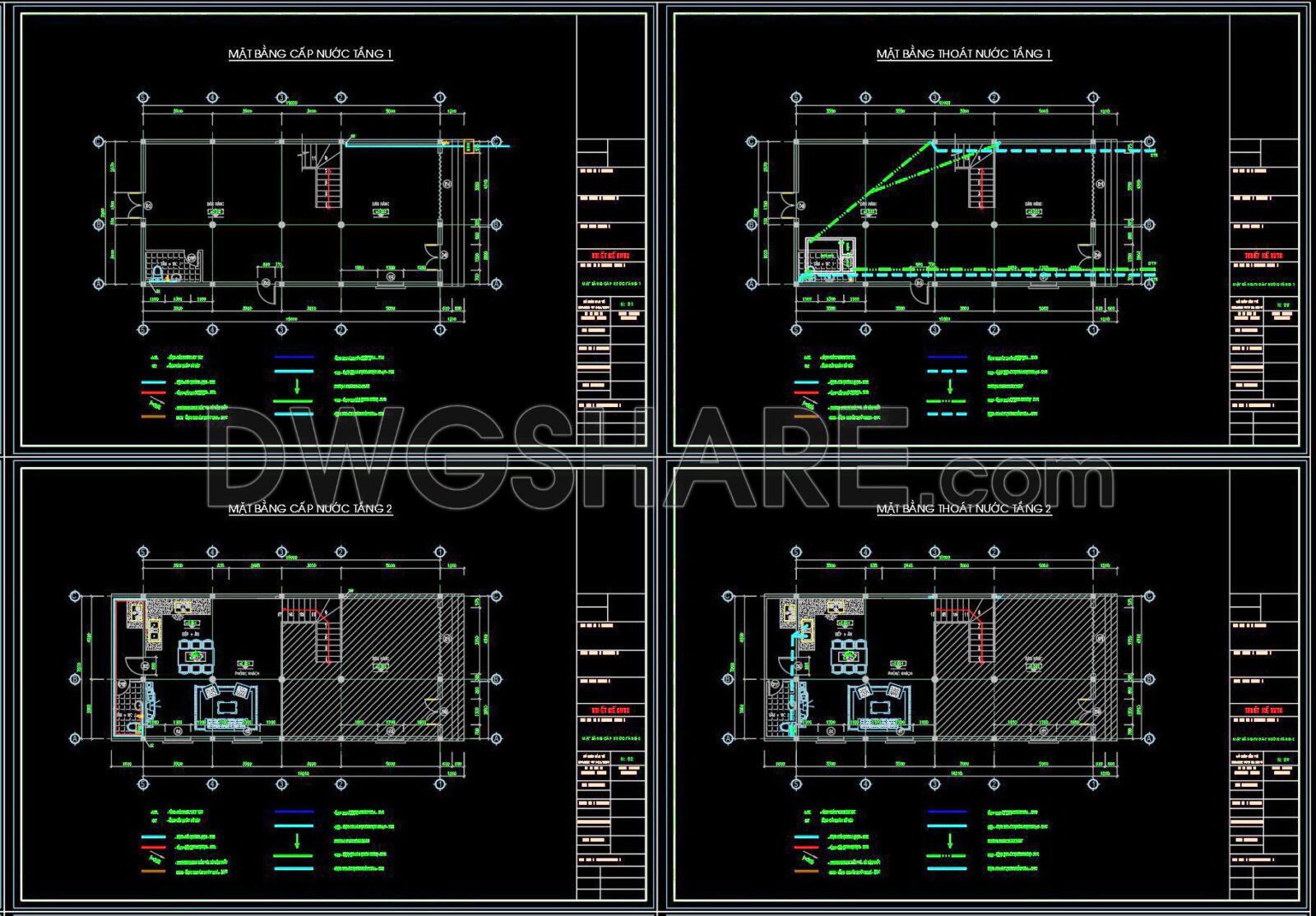 113. CAD drawings detailing the design of water supply and drainage ...