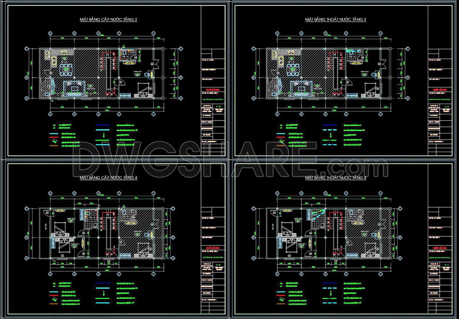 113. CAD drawings detailing the design of water supply and drainage ...