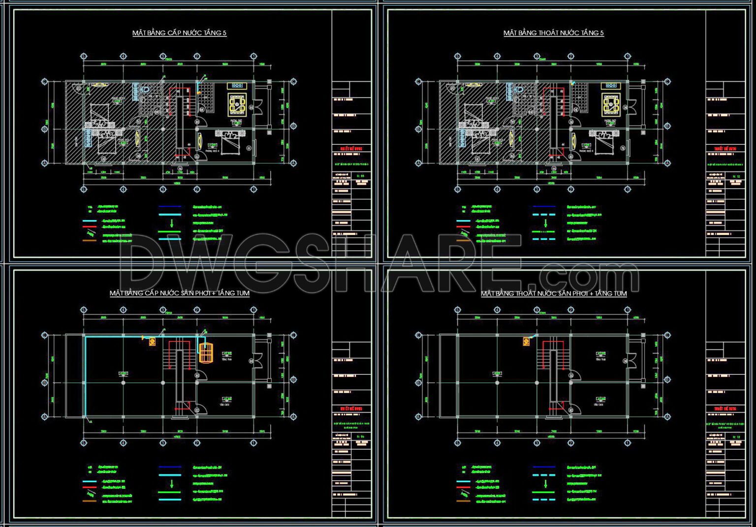 113. CAD drawings detailing the design of water supply and drainage ...